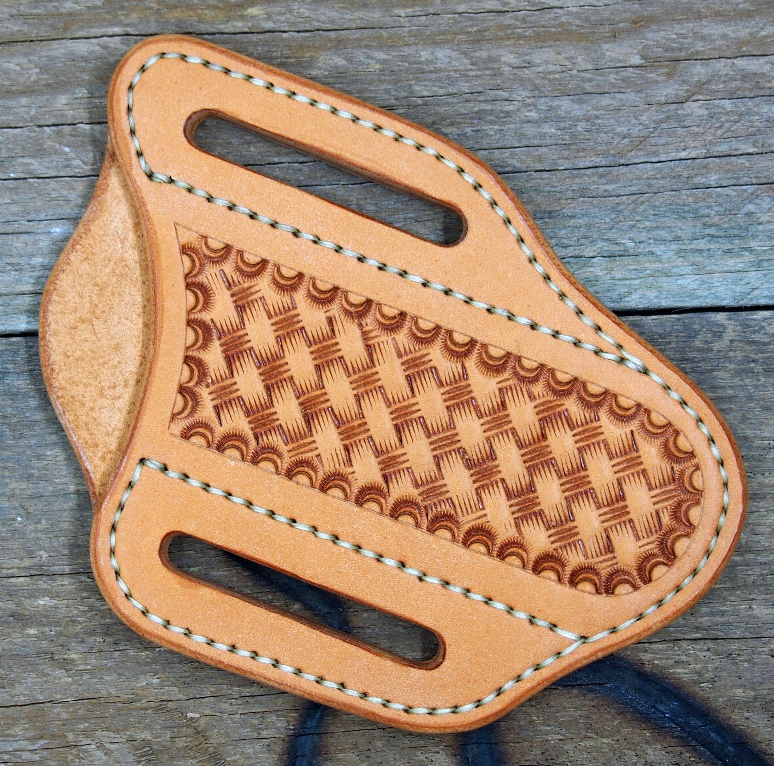 Diagonal Basketweave Large Pancake Knife Sheath – Rising Heart Ranch